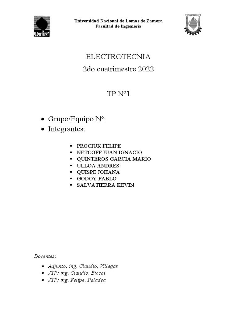 ELECTROTECNIA Caratula | PDF | Clases de computadoras | Informática