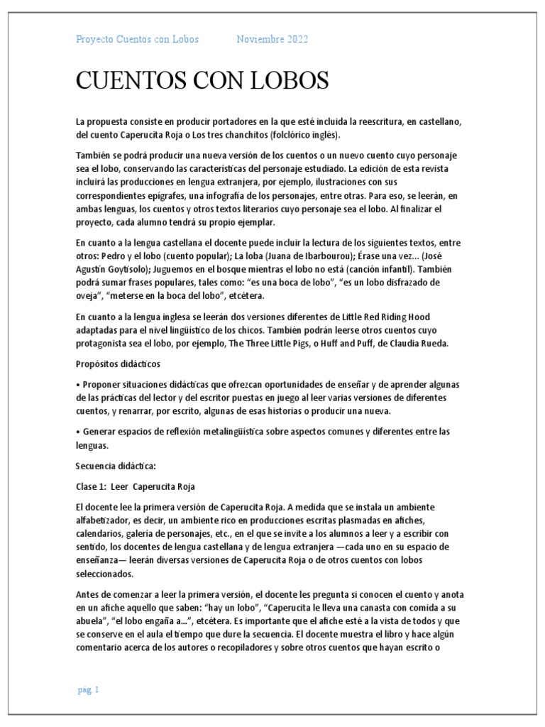 Cuentos Con Lobos | PDF | Caperucita Roja | Cuentos