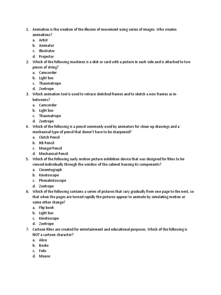Tle Summative Test 1 | PDF | Animation | Filmmaking