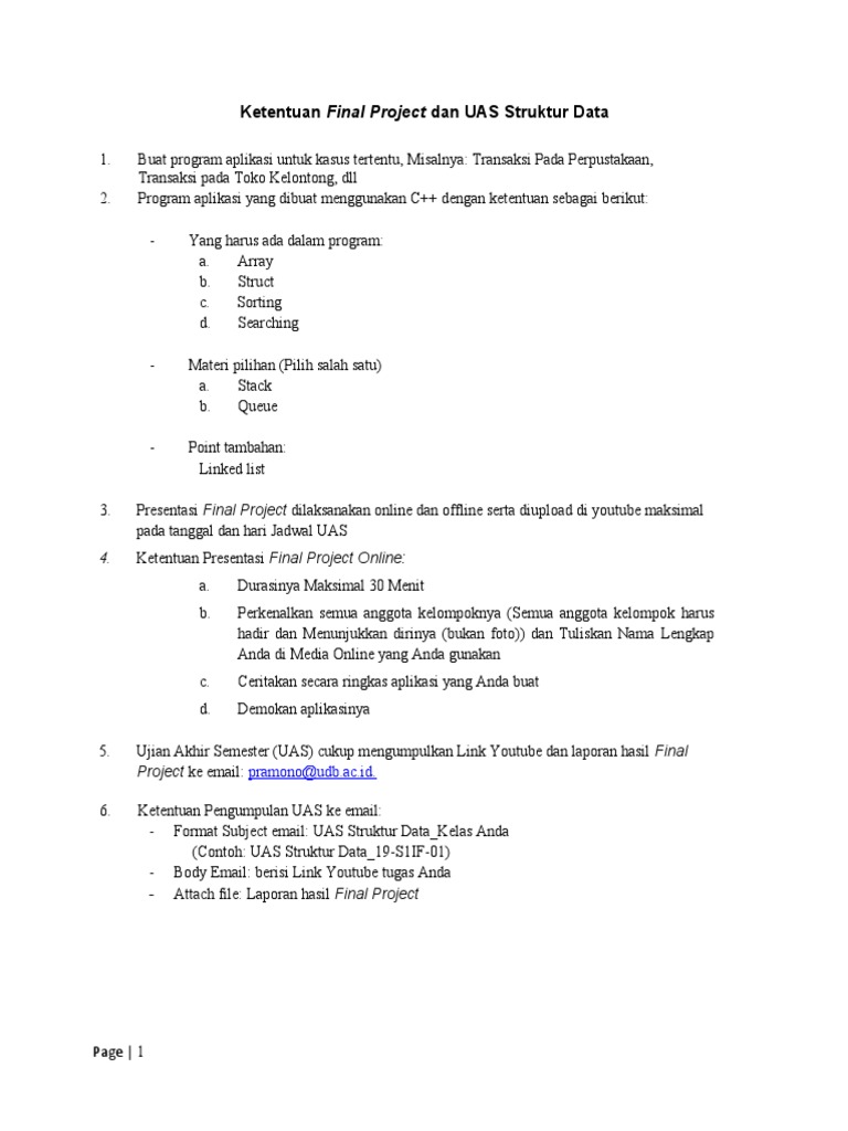 Final Project Struktur Data | PDF