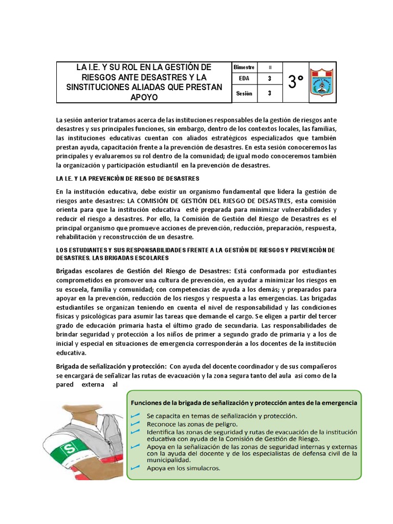 Sesion 3 Eda 3 DPCC 3° | PDF | Reducción de Desastres | Riesgo