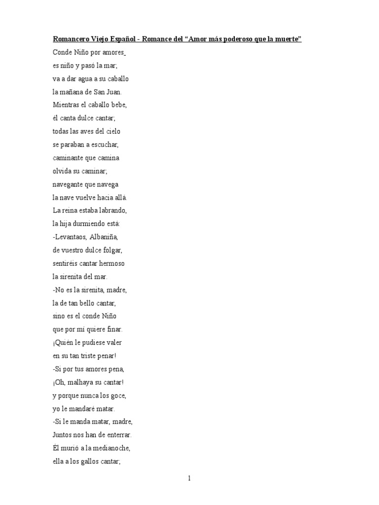 Amor y muerte en el romance español | PDF | Amor | Poesía
