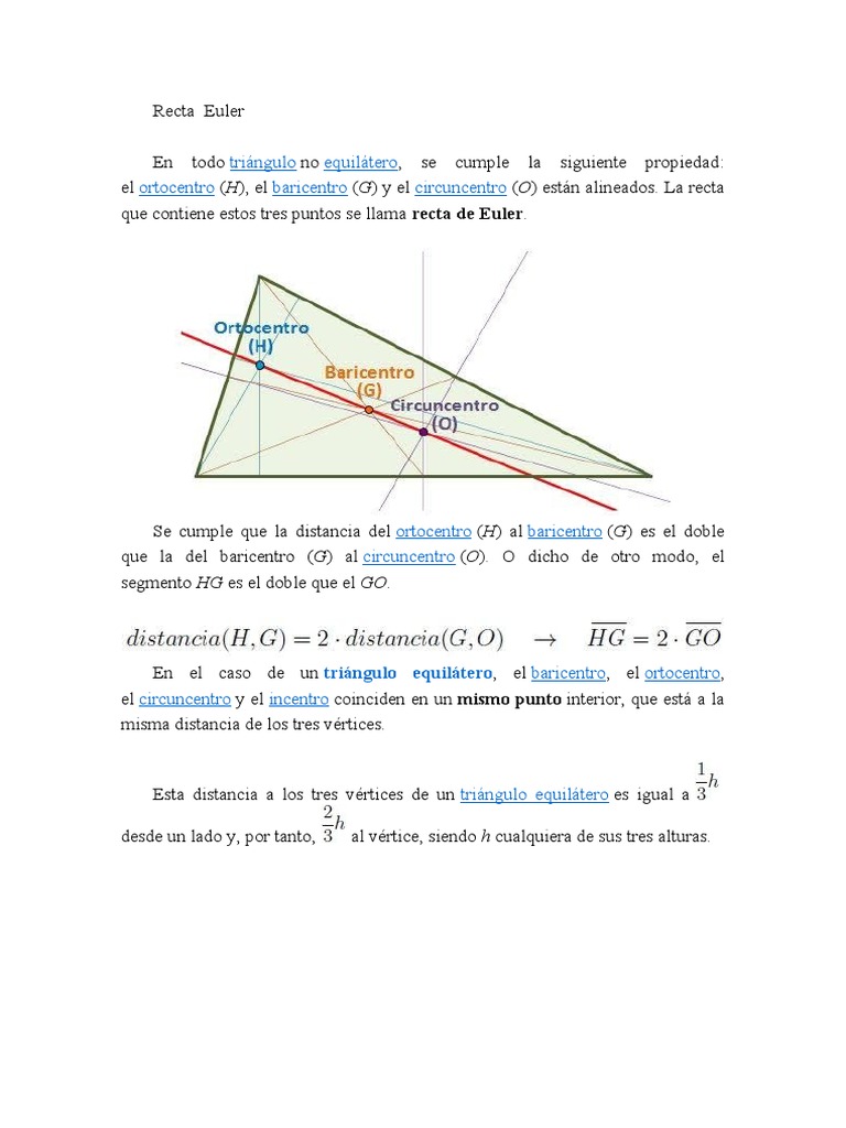 Propiedades de la Recta de Euler | PDF | Triángulo | Geometría triangular