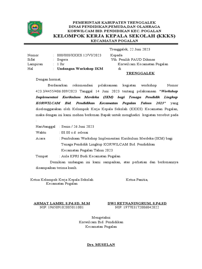 Undangan Penilik Paud | PDF