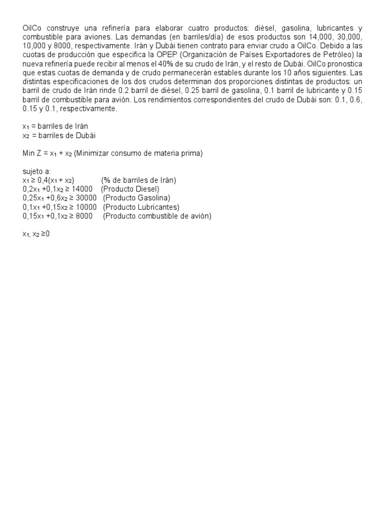 Ejercicios para Resolver Por SOLVER | PDF | Cerveza | Petróleo