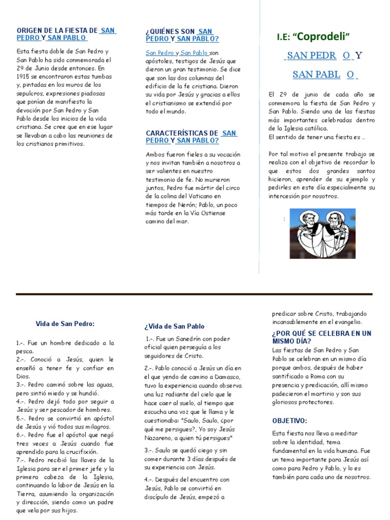 Vida de San Pedro Picapiedra y San Pablo Marmol | PDF | San Pedro ...