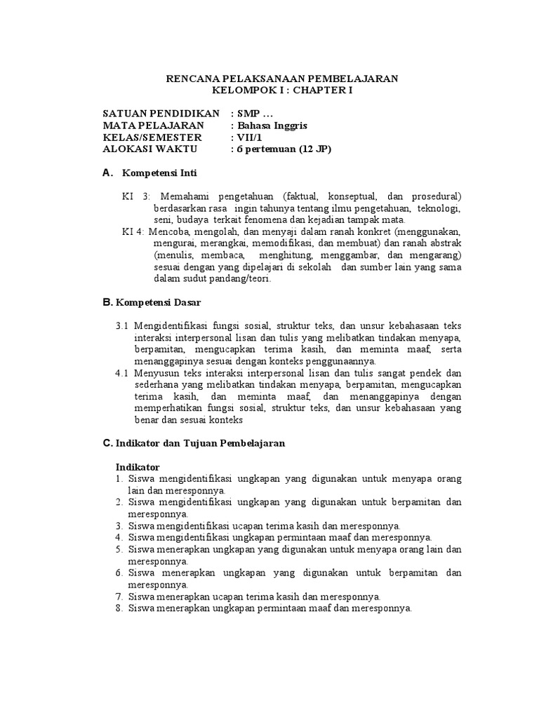 RPP Gabungan Kelompok 1 - 8 | PDF