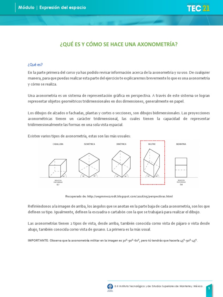 Que Es Axonometría-1 | PDF | Dibujo | Perspectiva (Gráfica)