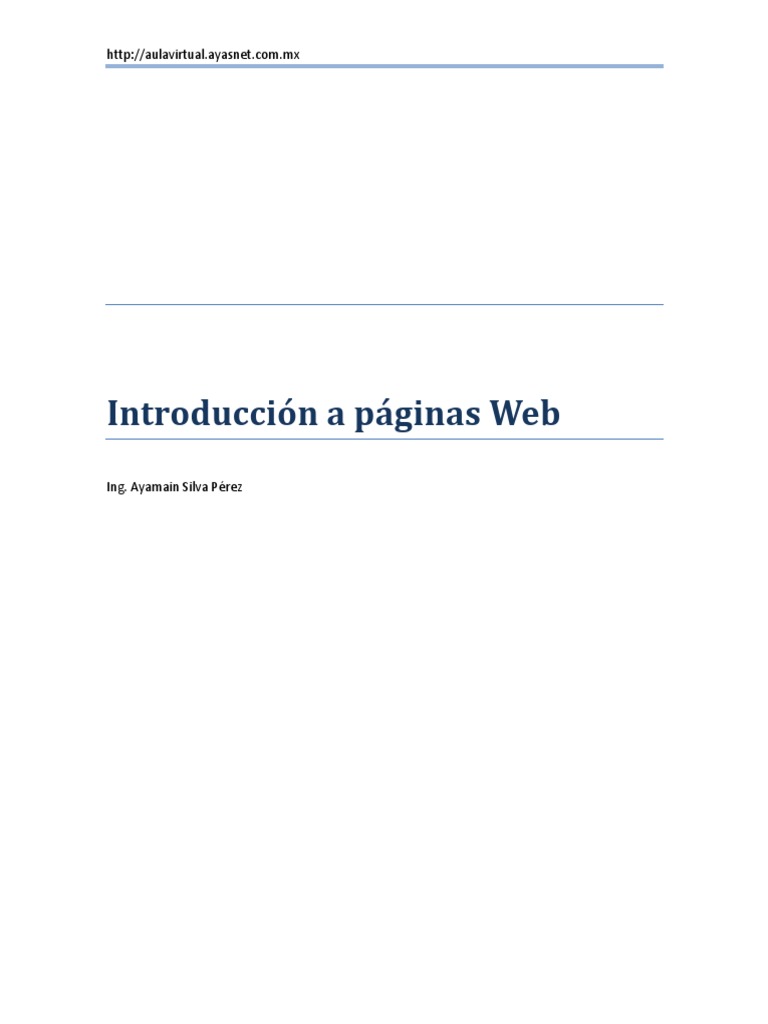 Introducción a Páginas Web | PDF | Red mundial | Internet y web