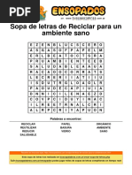Sopa de Letras: Cuidado del Medio Ambiente | PDF