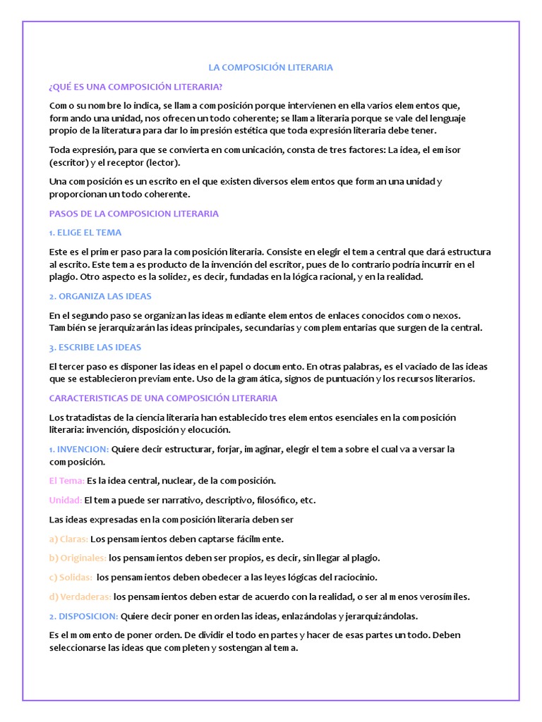 tema 2 LA COMPOSICIÓN LITERARIA | PDF | Narración | Poesía