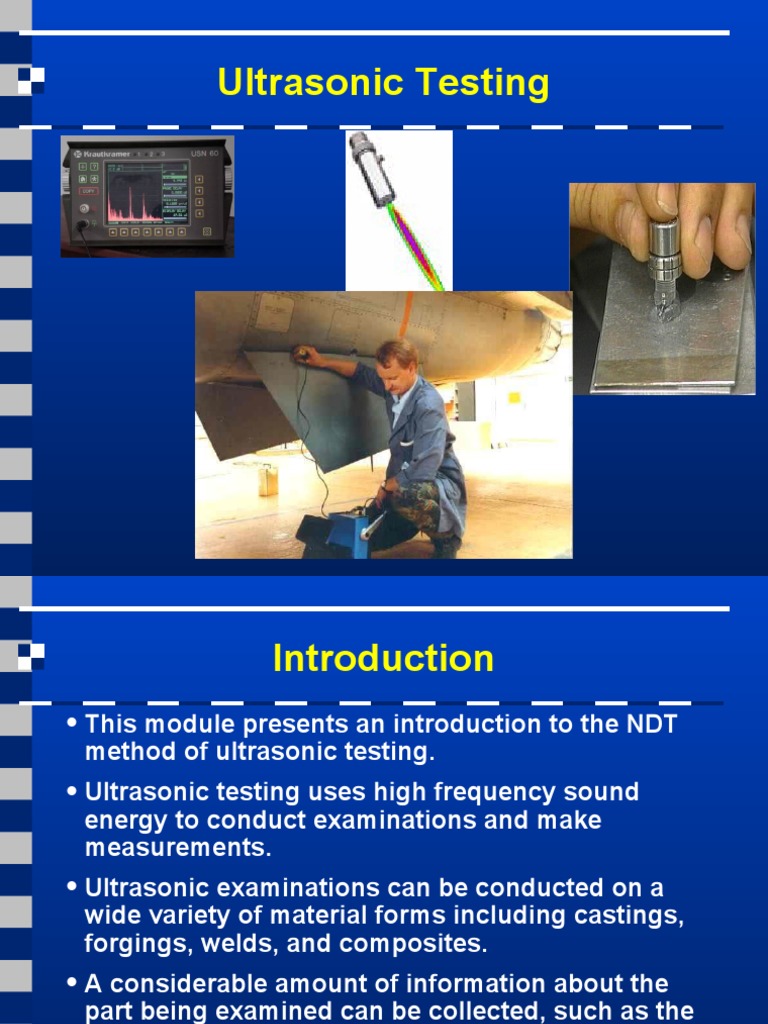 Ultrasonic Testing: Principles & Techniques | PDF | Ultrasound ...