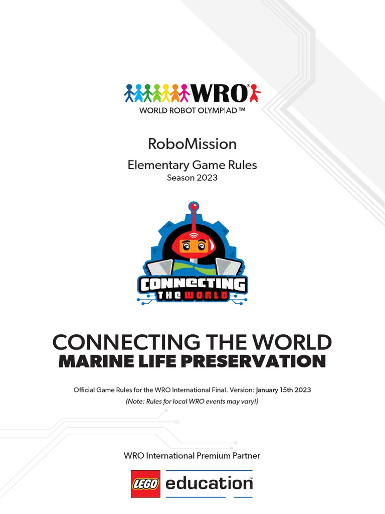WRO 2023 RoboMission Elementary Rules | PDF