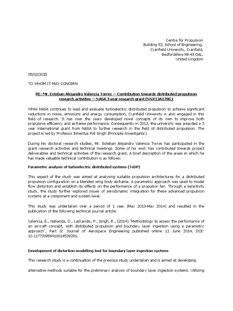 Cu Letter Updated | PDF | Thesis | Science