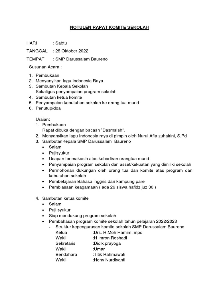 Notulen Rapat Dan Dokumentasi Hasil Kegiatan Rapat | PDF