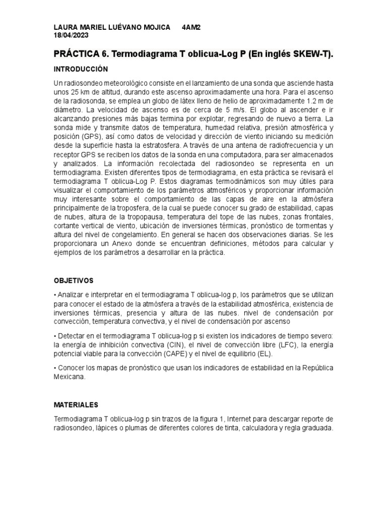 Práctica - 6 - Luevano Mojica Laura Mariel 4AM2 | PDF | Atmósfera | Herida