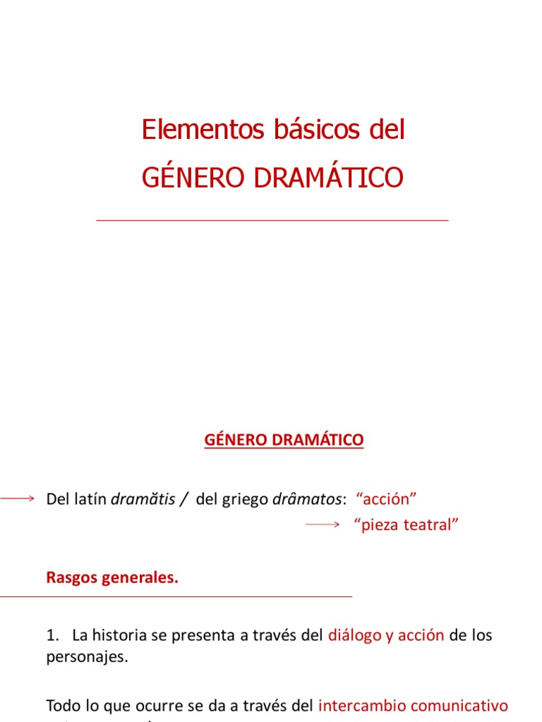 Elementos Básicos Del Género Dramático | PDF | Teatro