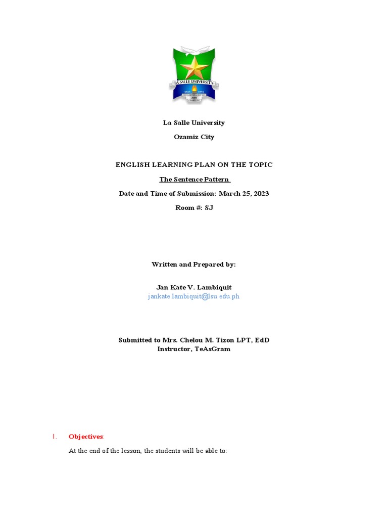 Semi Detailed Lesson Plan Voice of the Verbs 4As | PDF | Lesson Plan ...