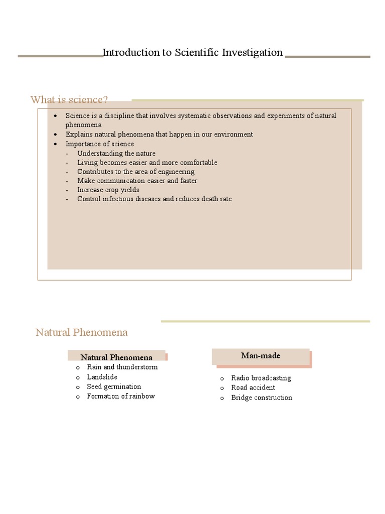 Form 1 Science Chp 1 Notes | PDF | Density | Experiment