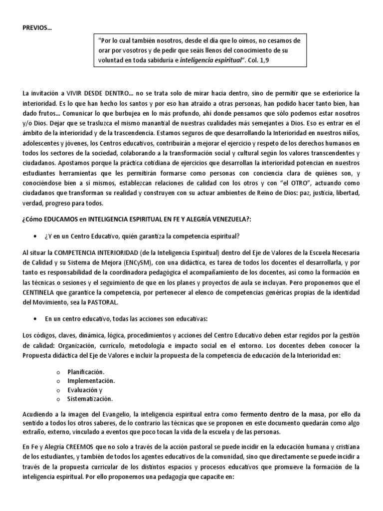INTERIORIDAD | PDF | Plan de estudios | Las emociones