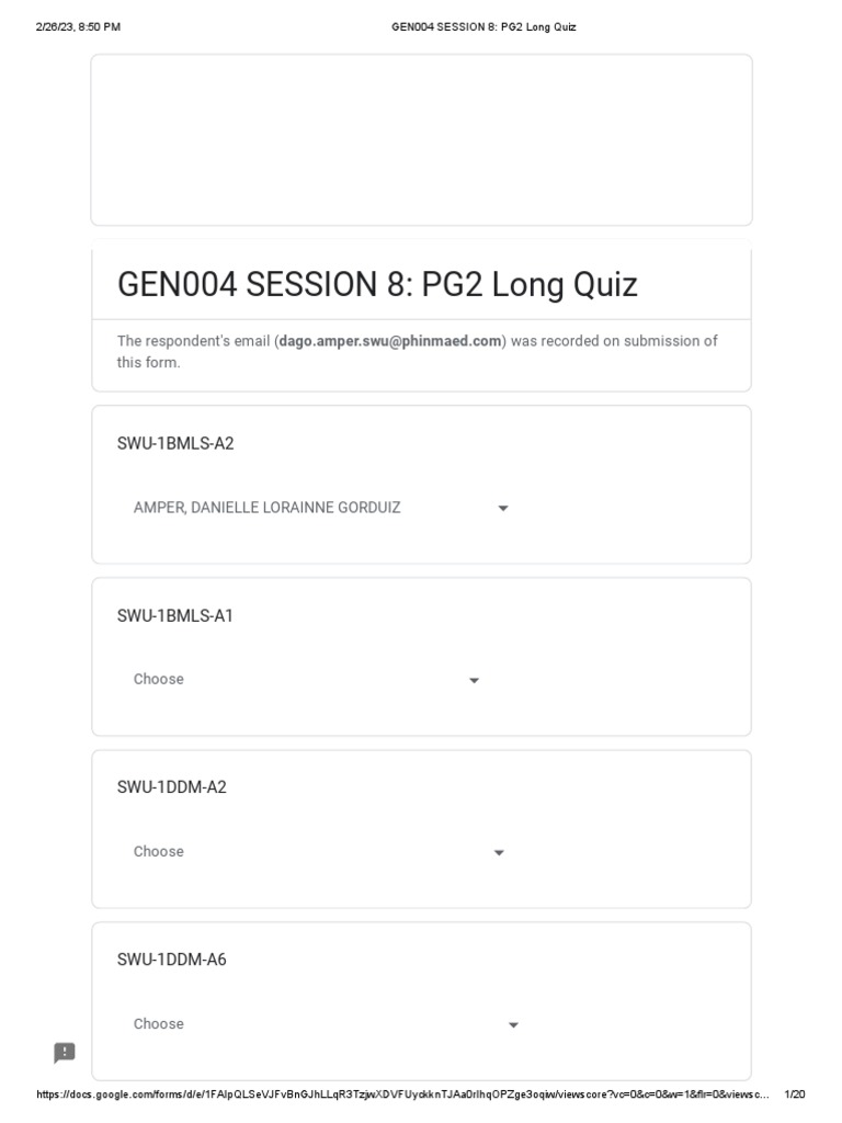 Gen004 Session 8 Pg2 Long Quiz | PDF | Philippines | Juan Ponce Enrile