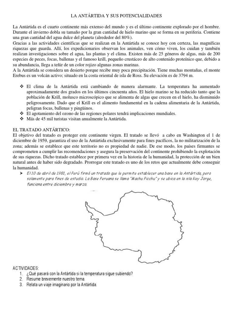 La Antártida | PDF | Antártida | Ciencias de la Tierra