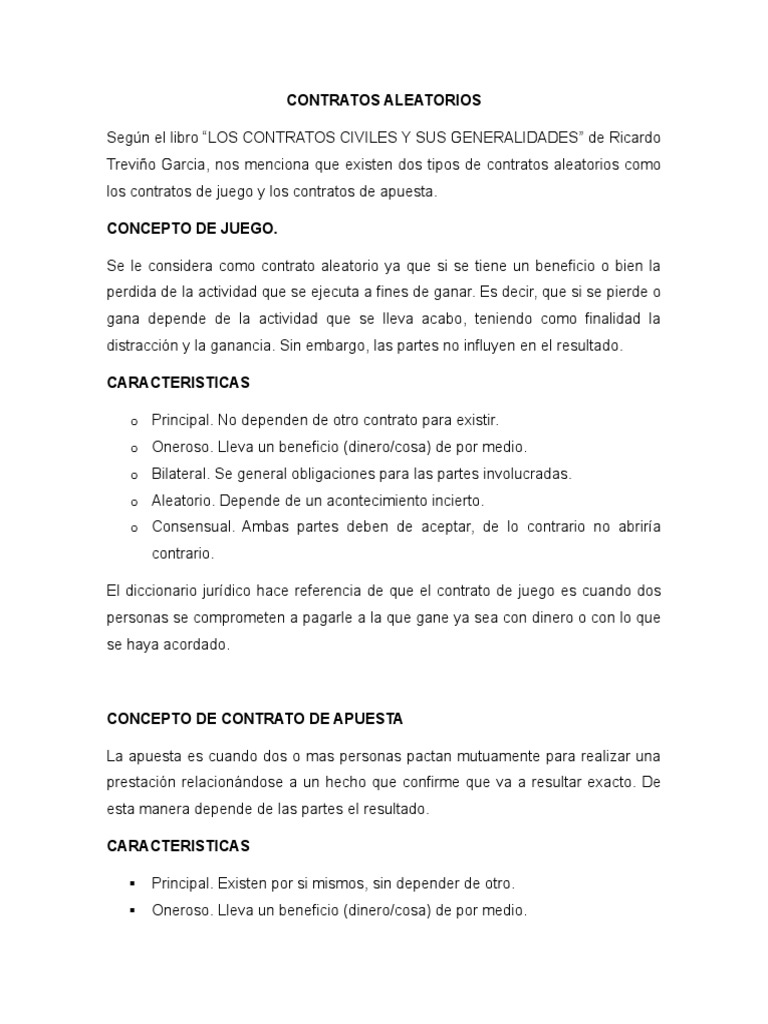 CONTRATOS ALEATORIOS | PDF