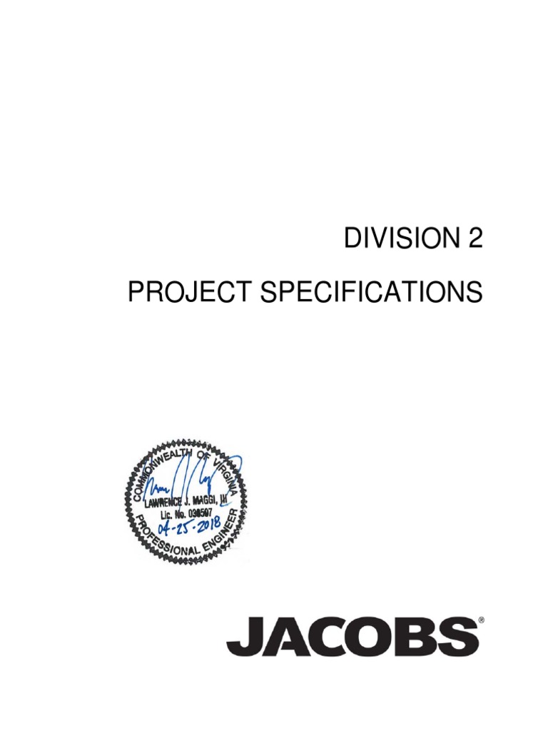 Division 2 Project Specifications | PDF | General Contractor | Pipe ...
