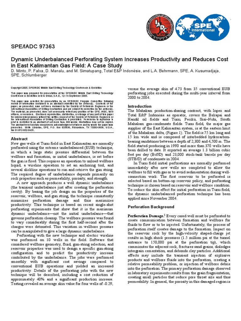 97363-MS underbalanced perforating | PDF | Fluid Dynamics | Petroleum ...