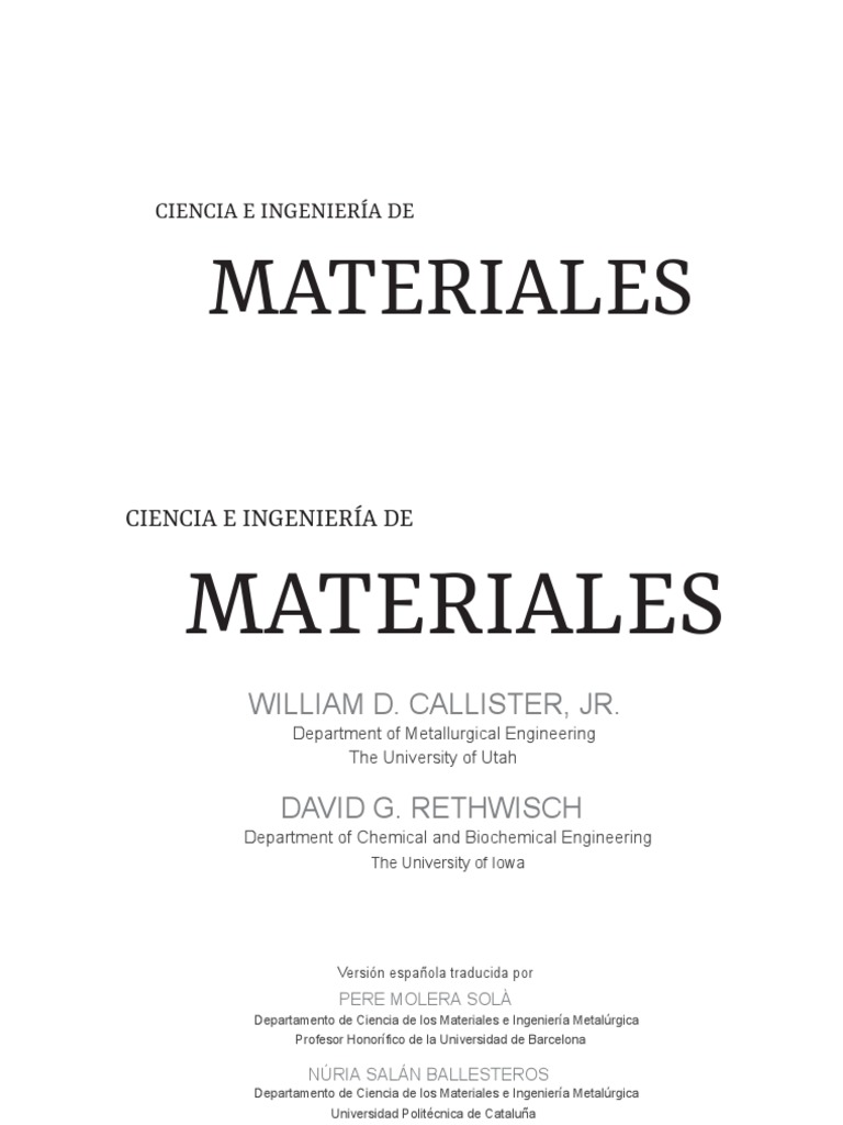 Ciencia e Ingenieria de Materiales | PDF | Material compuesto | Ciencia de los Materiales