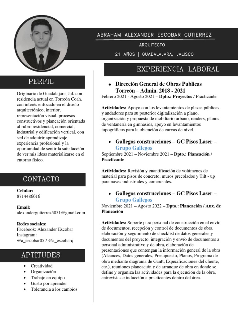 CV - Abraham Alexander Escobar Gutierrez | PDF