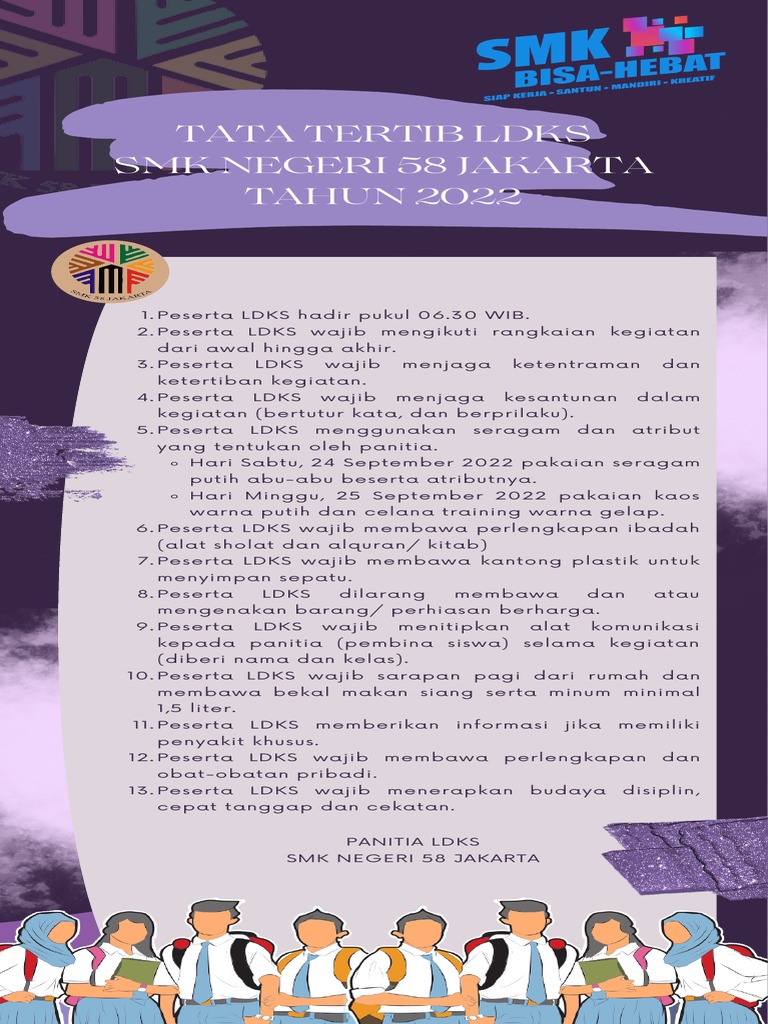 Tata Tertib LDKS SMK 58 Jakarta | PDF