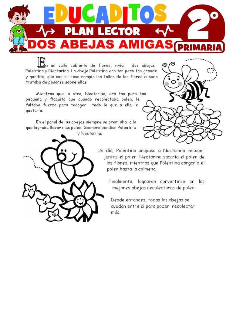 Dos Abejas Amigas para Segundo Grado de Primaria | PDF | Polen | Abejas