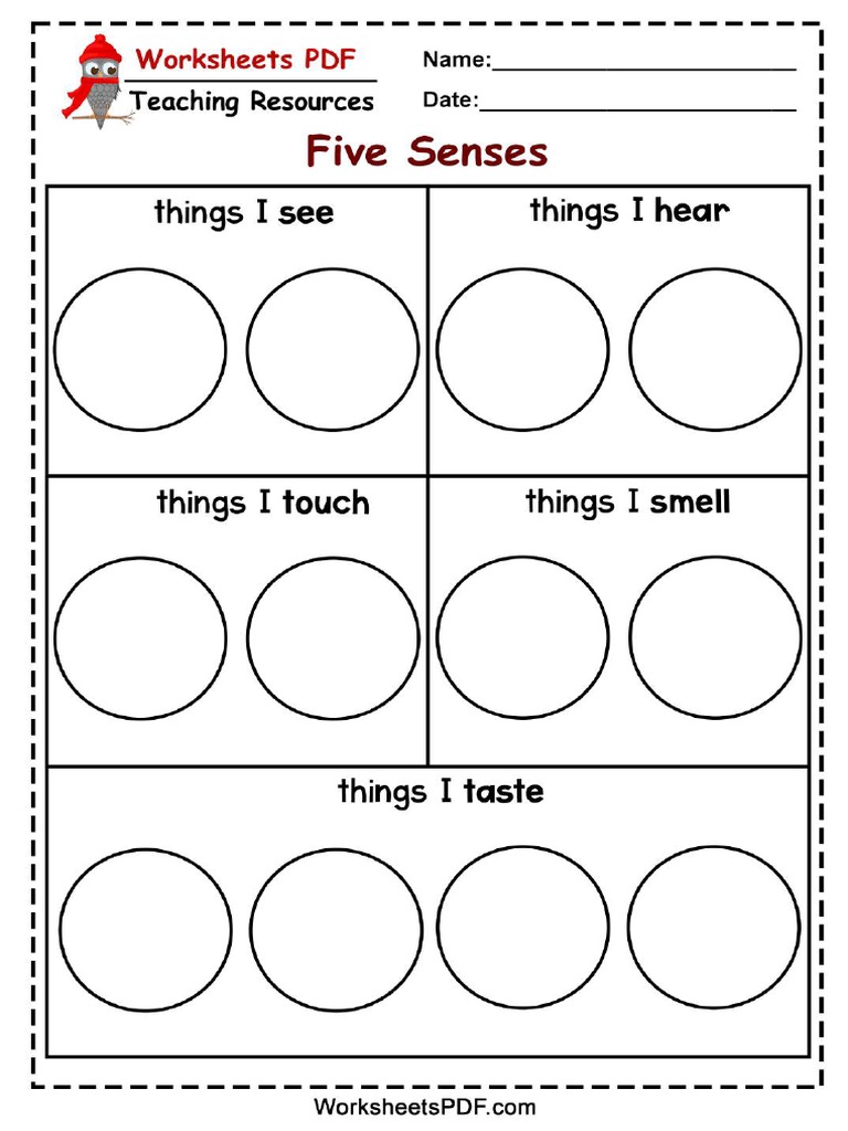 Free Printable 5 Senses Worksheets. - 20220524120849 - Strong ...