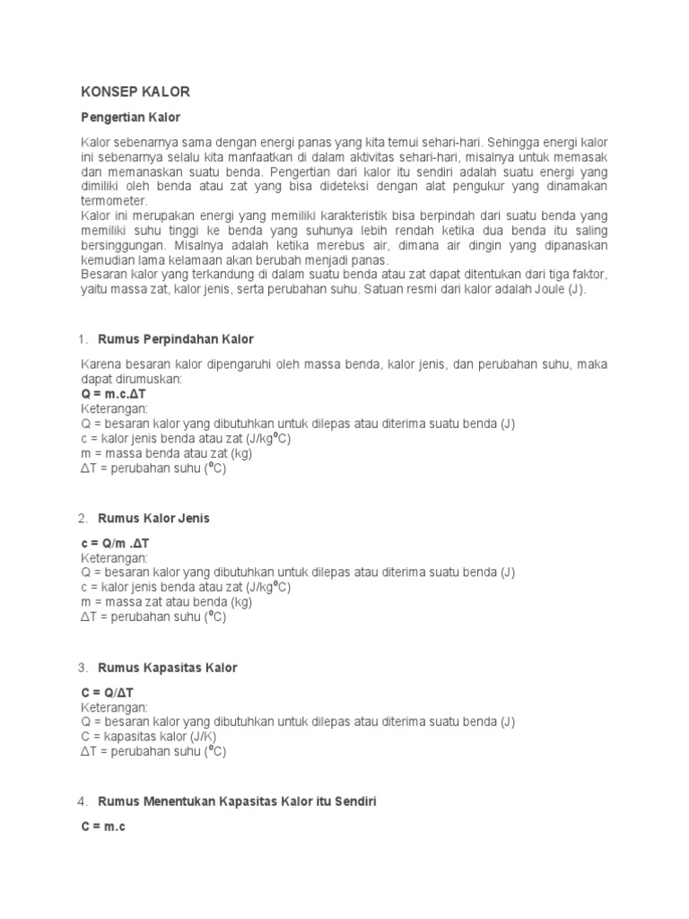 Konsep Kalor | PDF