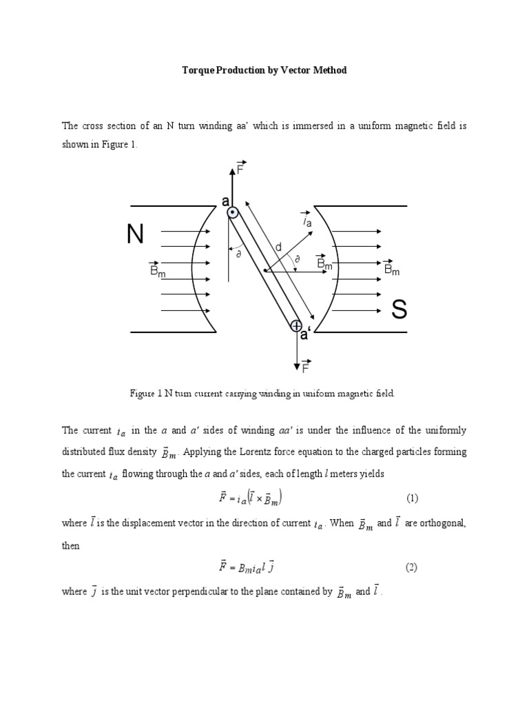 Topic - 4 - Torque Production by Vector Method | PDF | Electric Motor ...