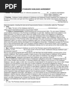Standard Sublet Agreement | PDF | Lease | Property