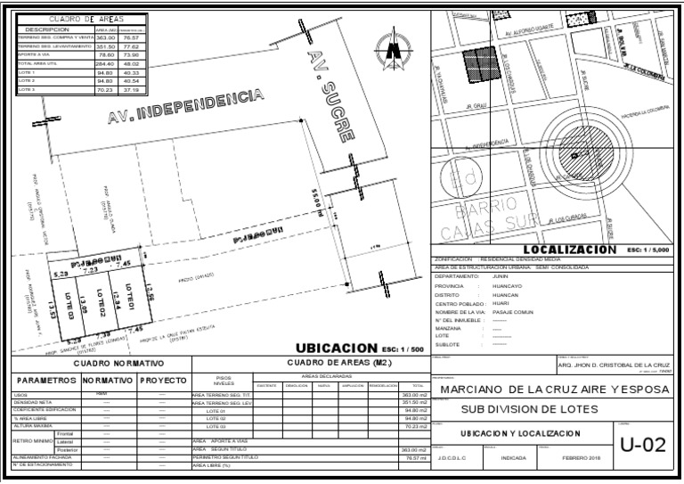 Plano de Subdivisión de Lotes en Huancayo | PDF