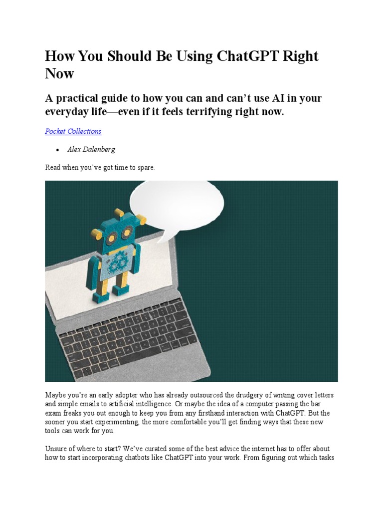 How You Should Be Using ChatGPT Right Now by Alex Dalenberg | PDF ...