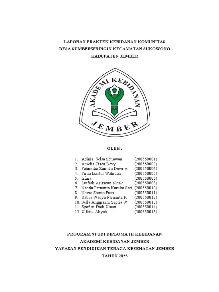 Laporan Praktek Kebidanan Desa Sumberwringin | PDF