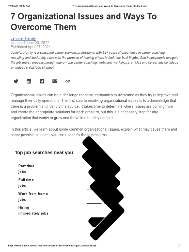 7 Organizational Issues and Ways To Overcome Them | PDF | Recruitment ...