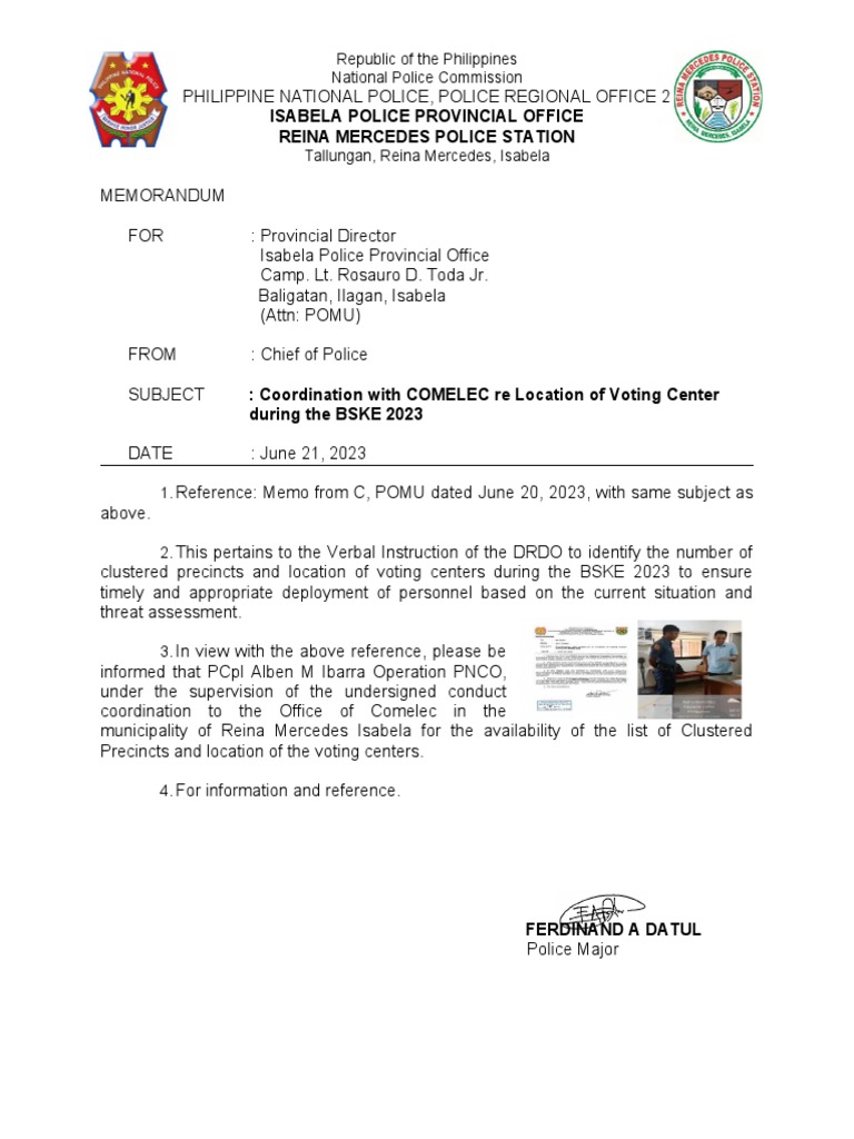Coordination with COMELEC for BSKE 2023 | PDF