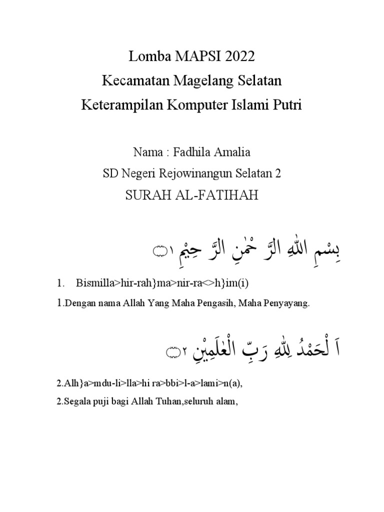 Lomba MAPSI 2022 Keterampilan Komputer Islami | PDF | Agama & Spiritualitas