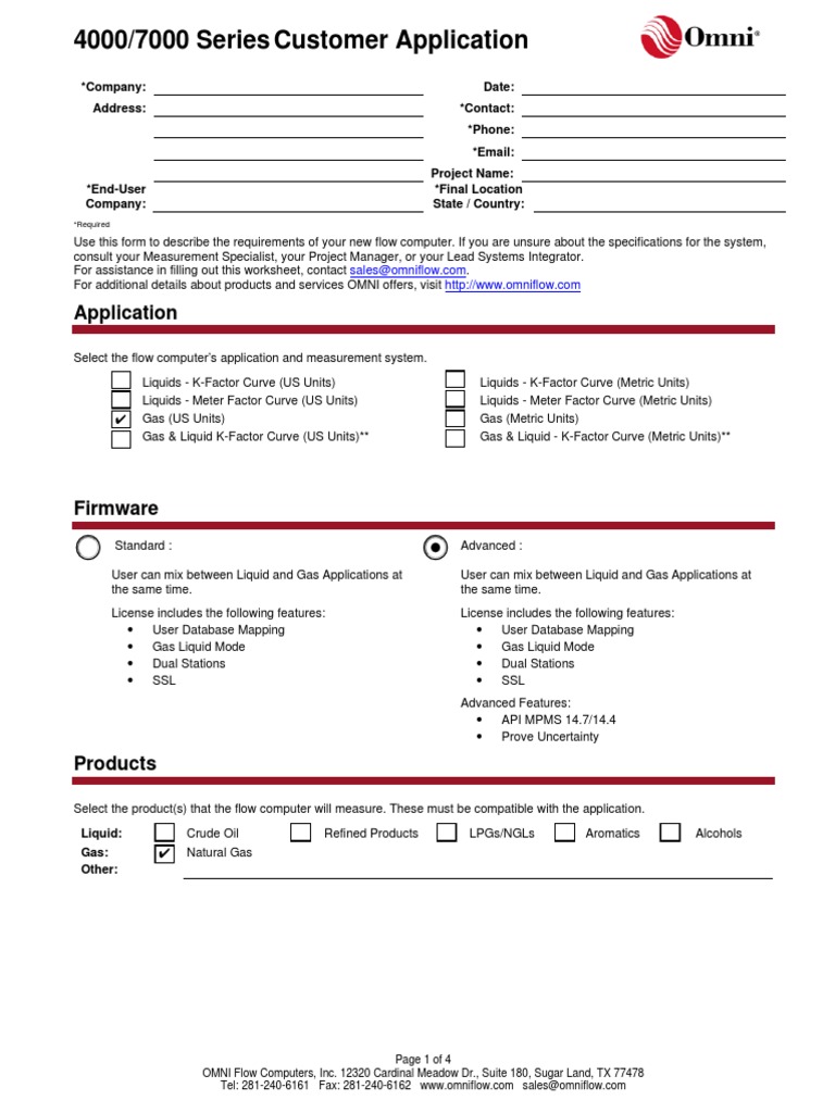 4000/7000 Series Flow Computer Form | PDF | Application Software | Flow ...