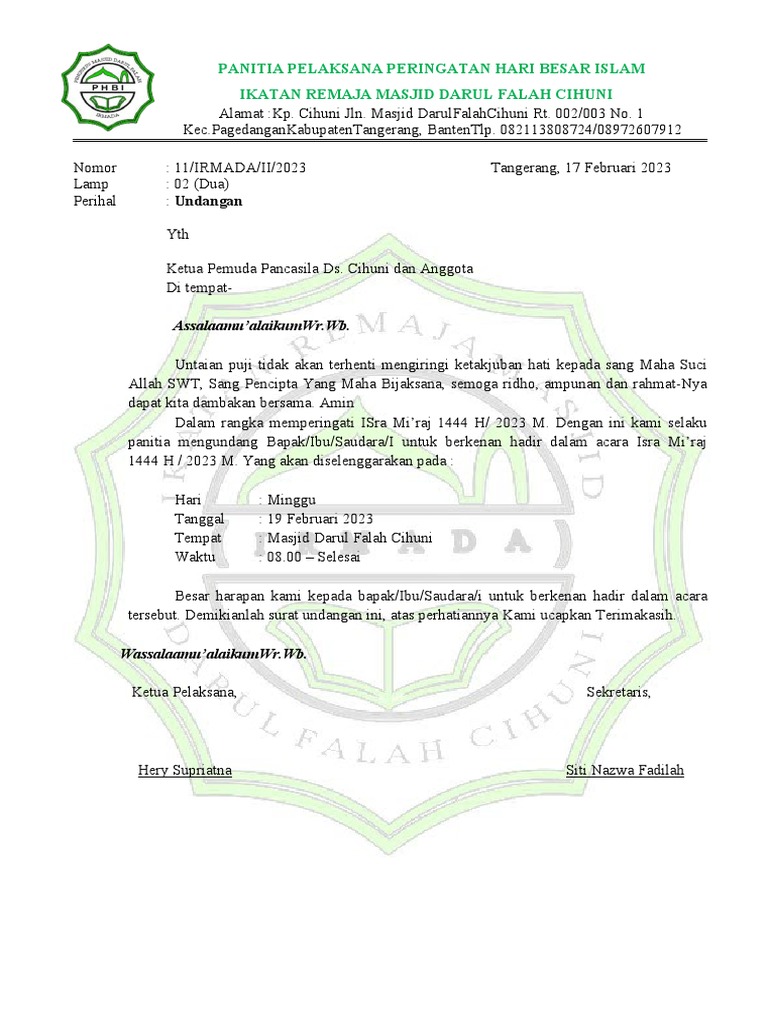 Surat Undangan Pemuda Pancasila | PDF