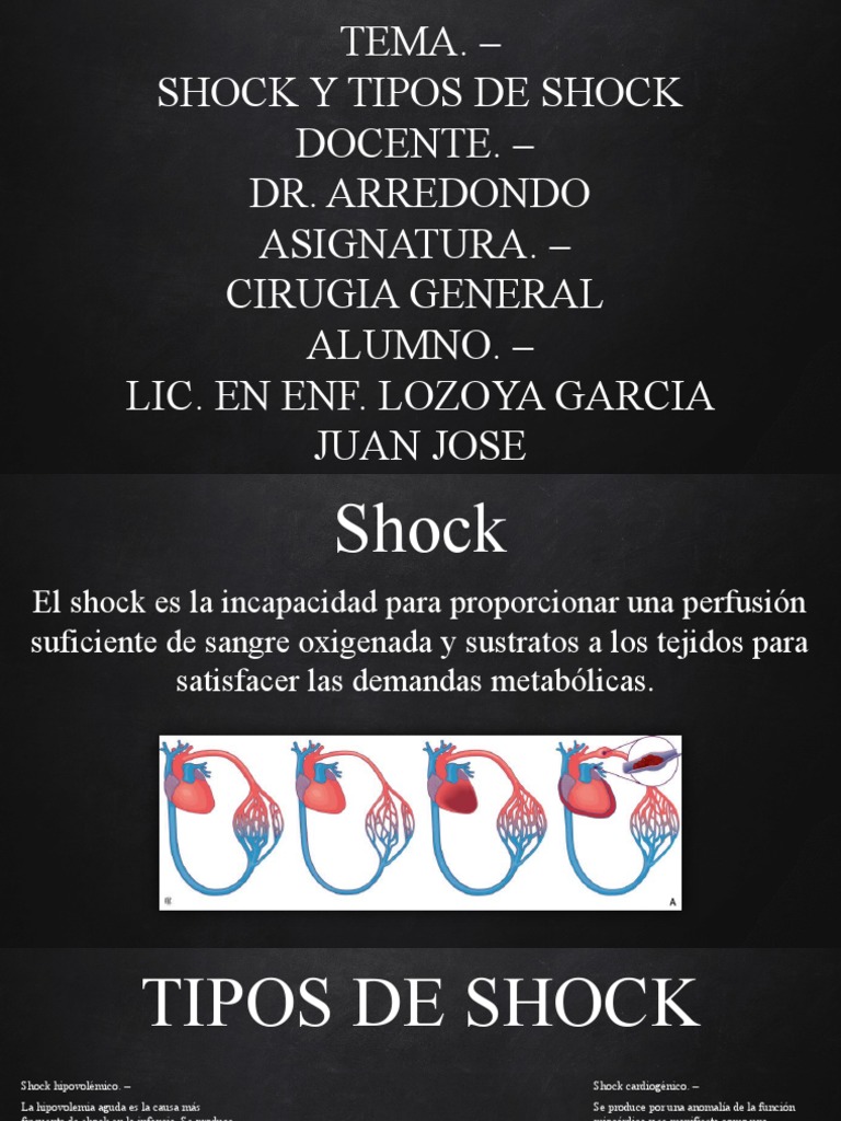 Shock y Tipos de Shock | PDF | Epidemiología | Medicina CLINICA
