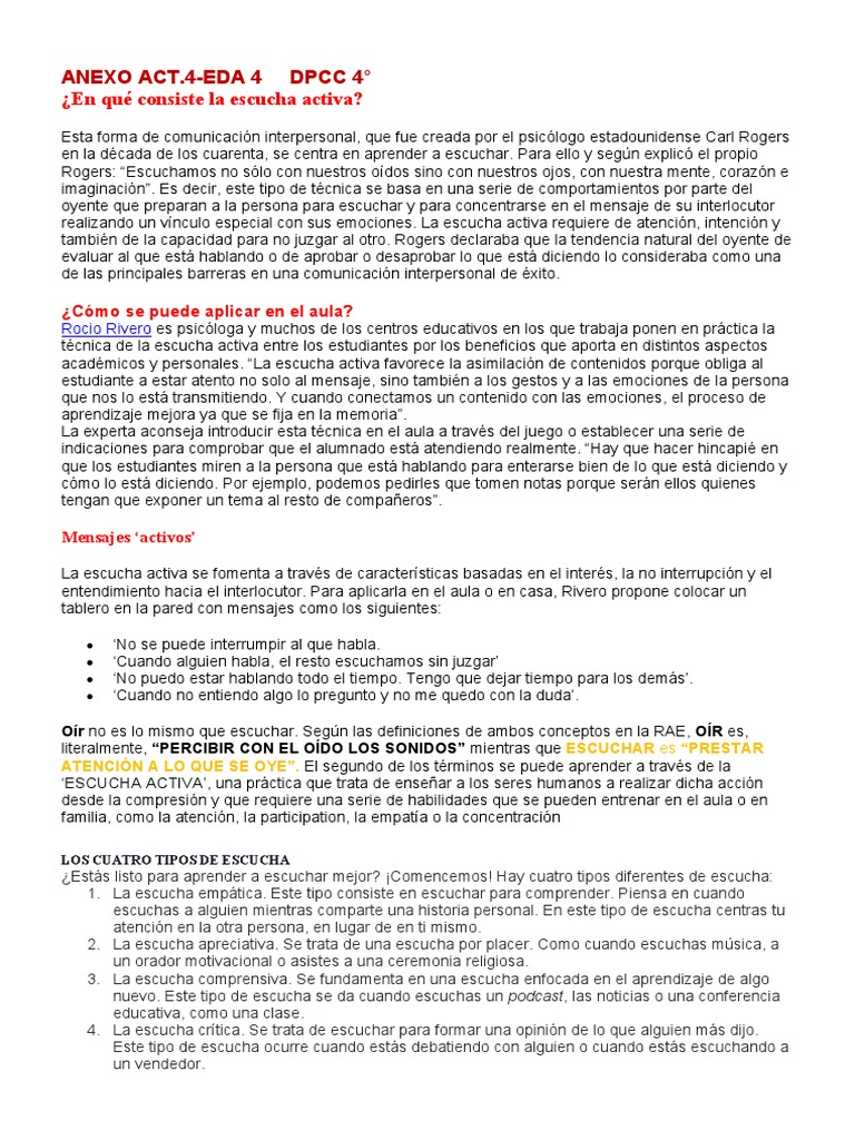ANEXO ACT4-EDA 4- DPCC 4° III BIM. | PDF | Aprendizaje | Comunicación