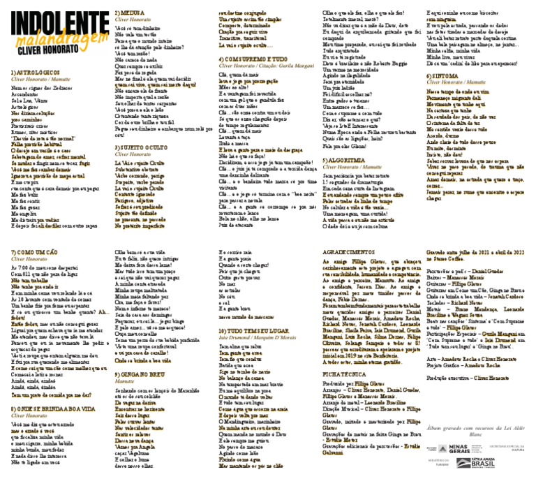 Indolente Malandragem (Cliver Honorato) | PDF