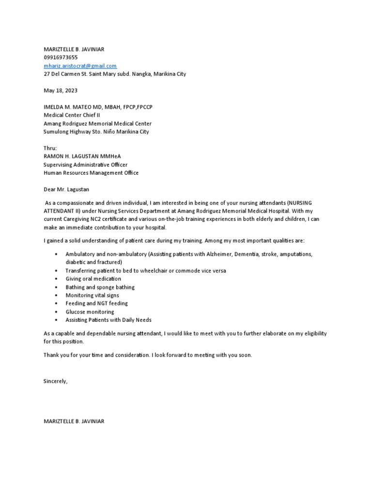 Application Letter | PDF