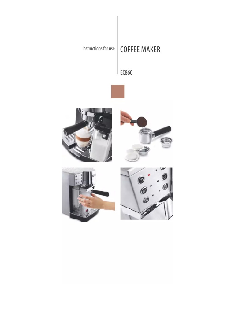 Coffee Maker - Delonghi Ec 860.m Manual | PDF